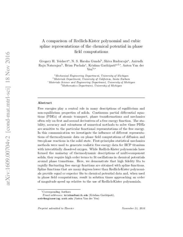 (PDF) A comparison of Redlich-Kister polynomial and cubic spline ...