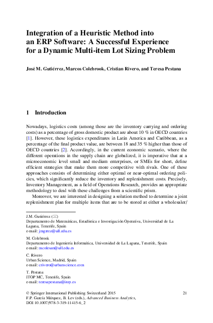 (PDF) Integration of a Heuristic Method into an ERP Software: A ...