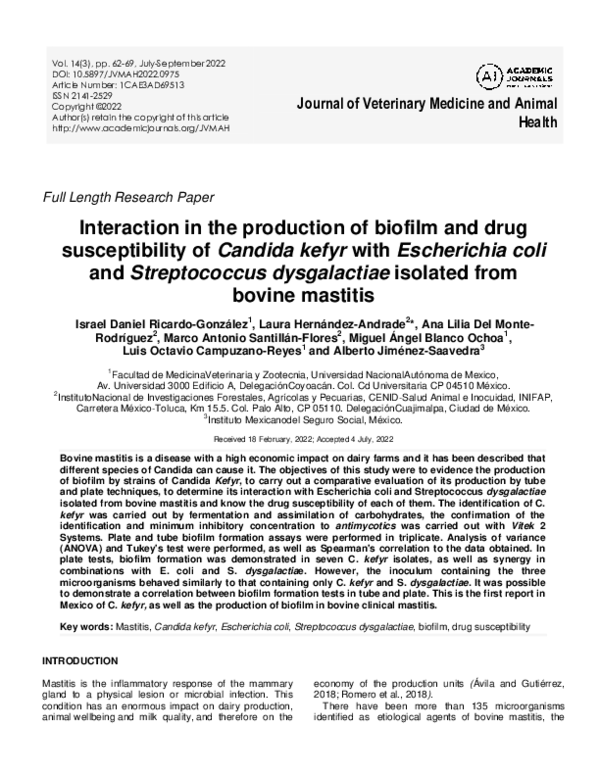 (PDF) Interaction in the production of biofilm and drug susceptibility ...