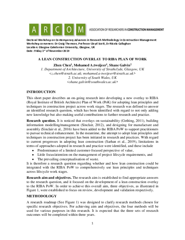 (PDF) A lean construction overlay to RIBA Plan of Work