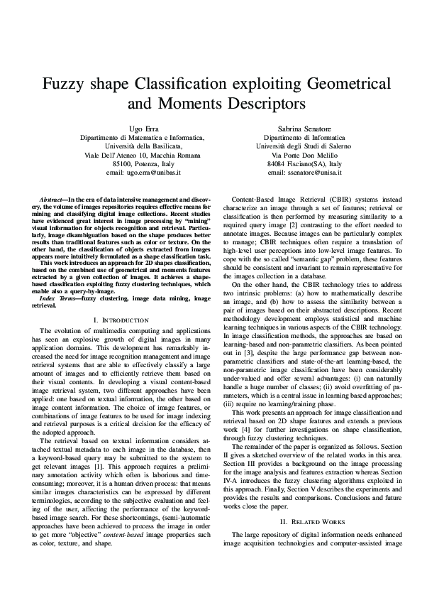 (PDF) Fuzzy shape classification exploiting geometrical and moments descriptors | Sabrina ...