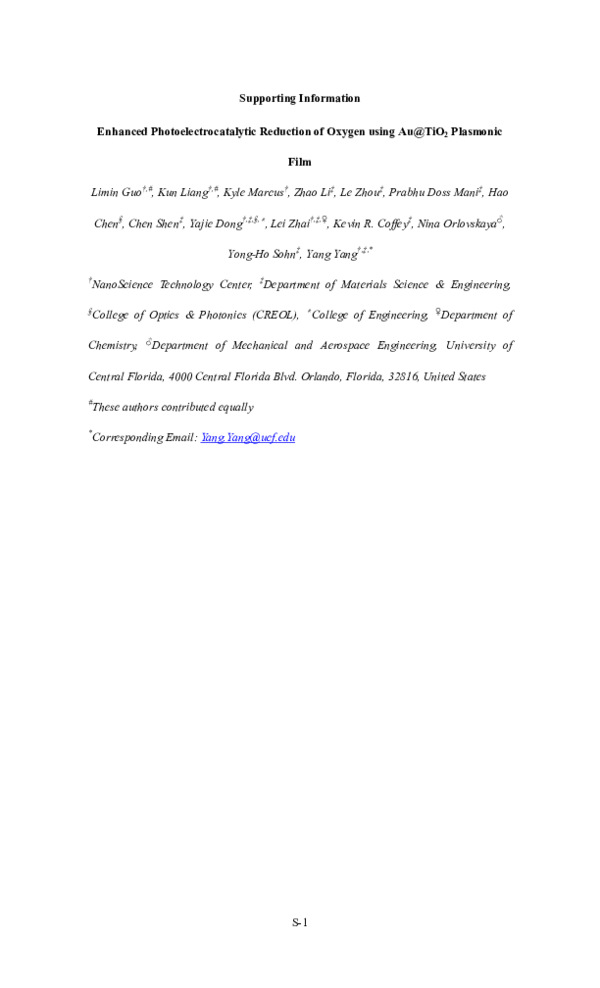 (PDF) Enhanced Photoelectrocatalytic Reduction of Oxygen Using Au@TiO2 ...