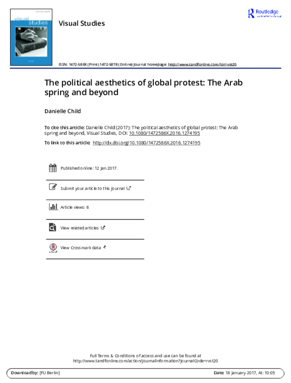 (PDF) The political aesthetics of global protest: The Arab Spring and ...