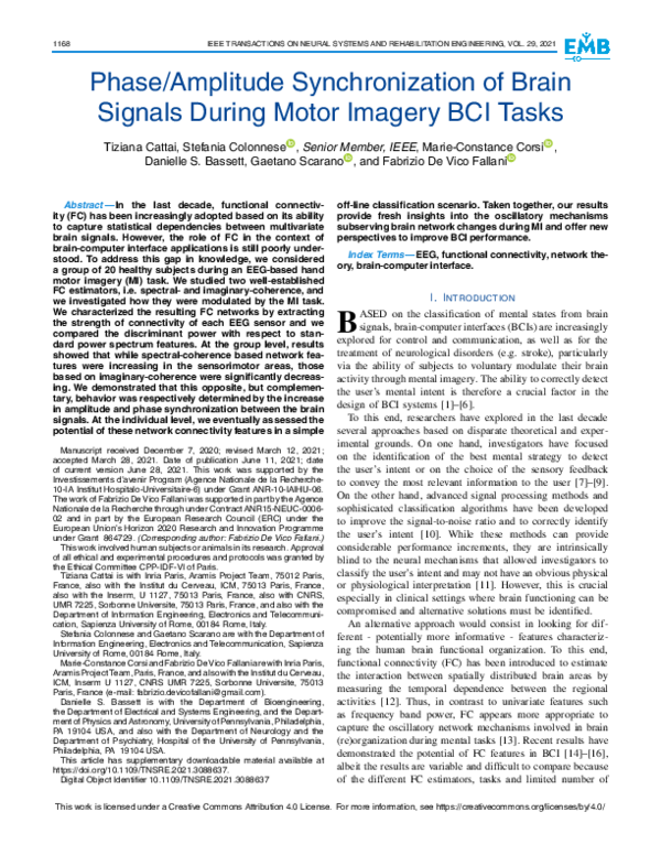 (PDF) Phase/Amplitude Synchronization of Brain Signals During Motor ...