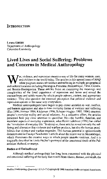 (PDF) Lived Lives and Social Suffering: Problems and Concerns in ...