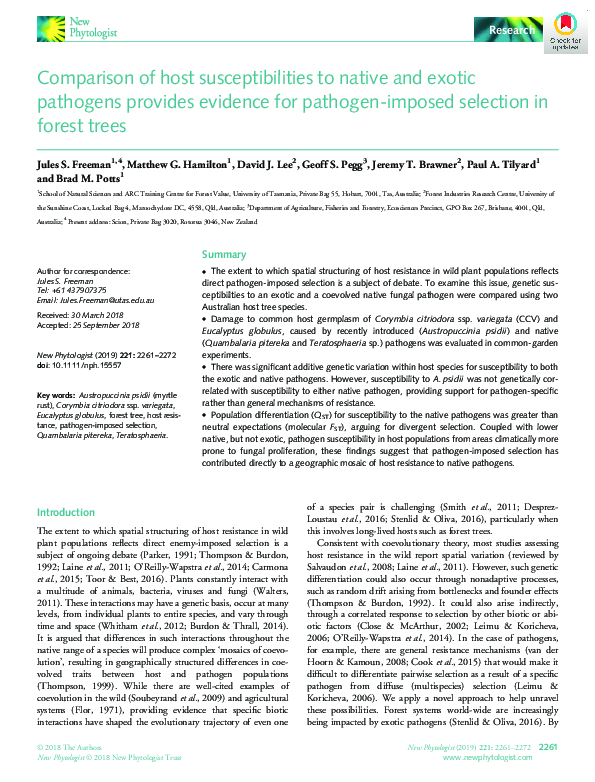 (PDF) Comparison of host susceptibility to native and exotic pathogens ...