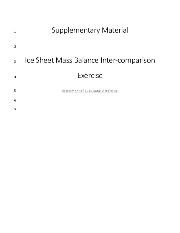 (PDF) Mass balance of the Antarctic Ice Sheet from 1992 to 2017
