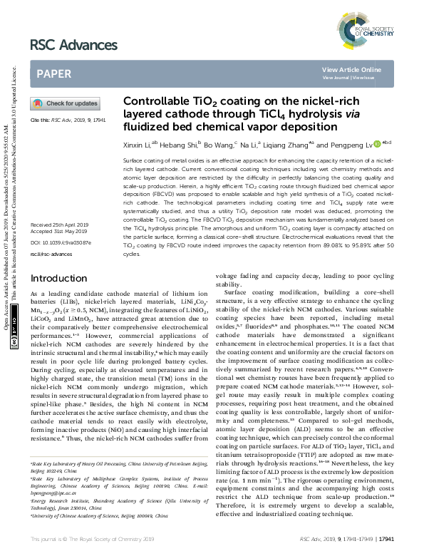 (PDF) TiO 2 Coating of High Surface Area Silica Gel by Chemical Vapor ...