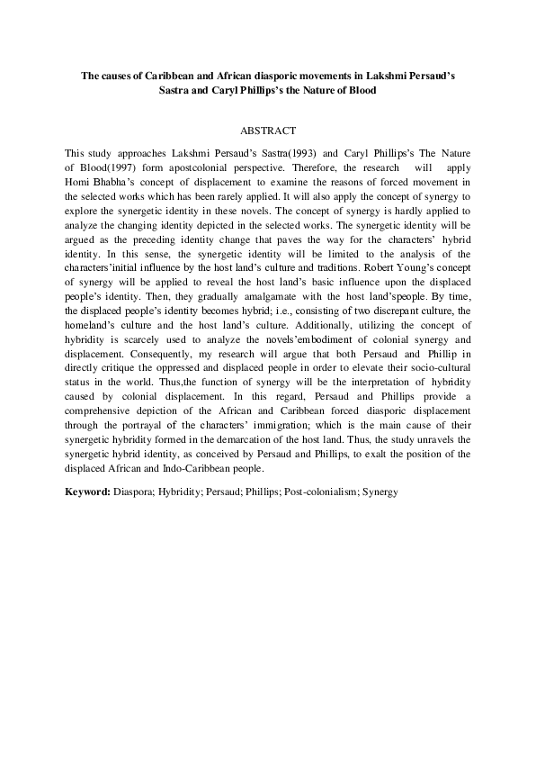 (PDF) The causes of Caribbean and African diasporic movements in ...
