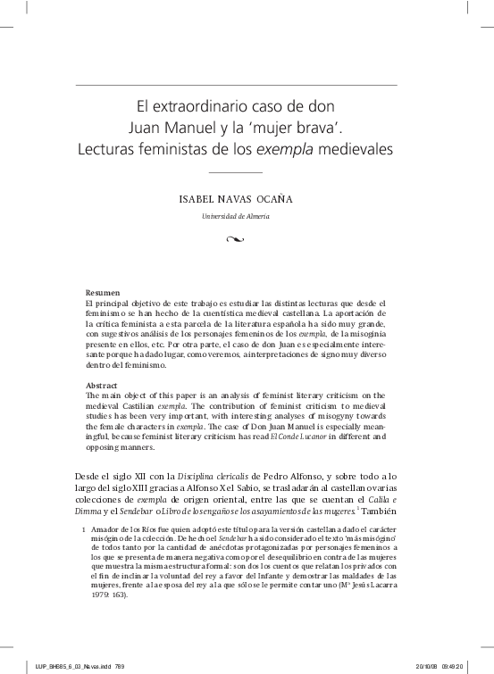 (PDF) El extraordinario caso de don Juan Manuel y la 'mujer brava ...