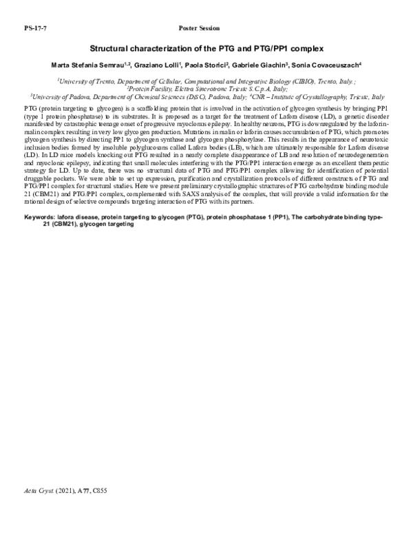 (PDF) Structural characterization of the PTG and PTG/PP1 complex ...