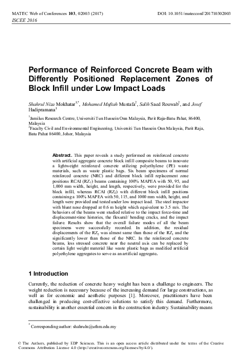 (PDF) Performance of Reinforced Concrete Beam with Differently ...