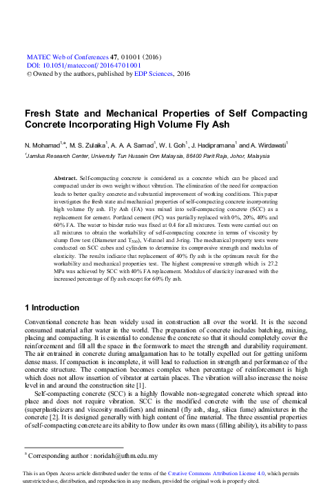 (PDF) Fresh State and Mechanical Properties of Self Compacting Concrete ...