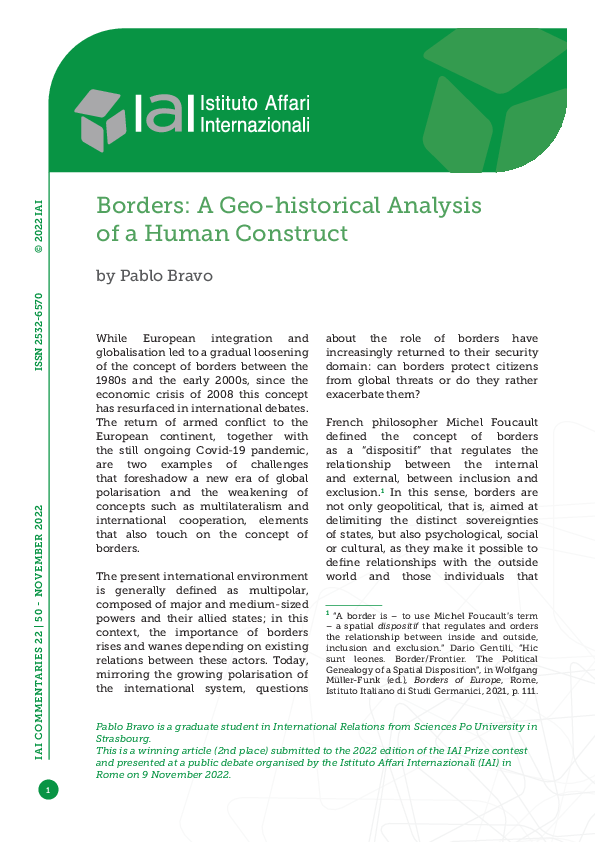 (PDF) Borders: A Geo-historical Analysis of a Human Construct