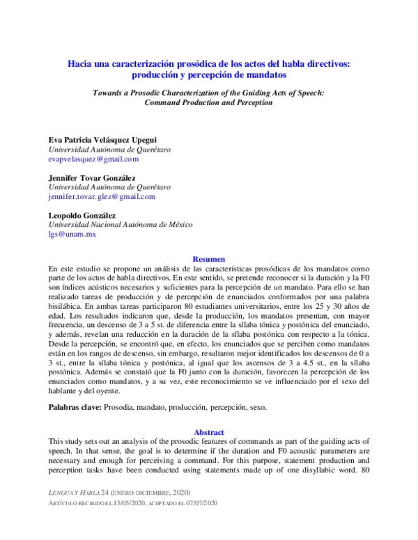 (PDF) Hacia una caracterización prosódica de los actos del habla ...
