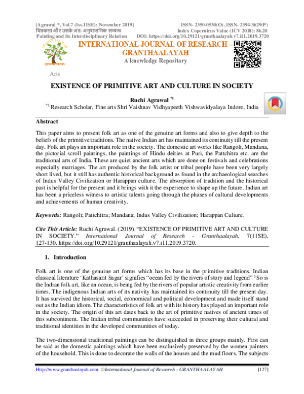 (PDF) Existence of Primitive Art and Culture in Society