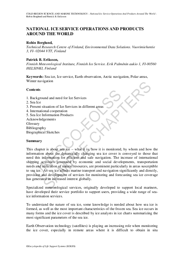 (PDF) National ice service operations and products around the world