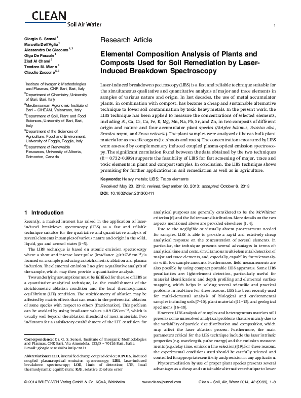 (PDF) Elemental Composition Analysis of Plants and Composts Used for ...