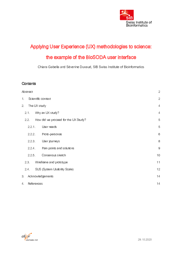 (PDF) Applying User Experience (UX) methodologies to science: the ...