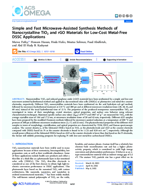 (PDF) Simple and Fast Microwave-Assisted Synthesis Methods of ...