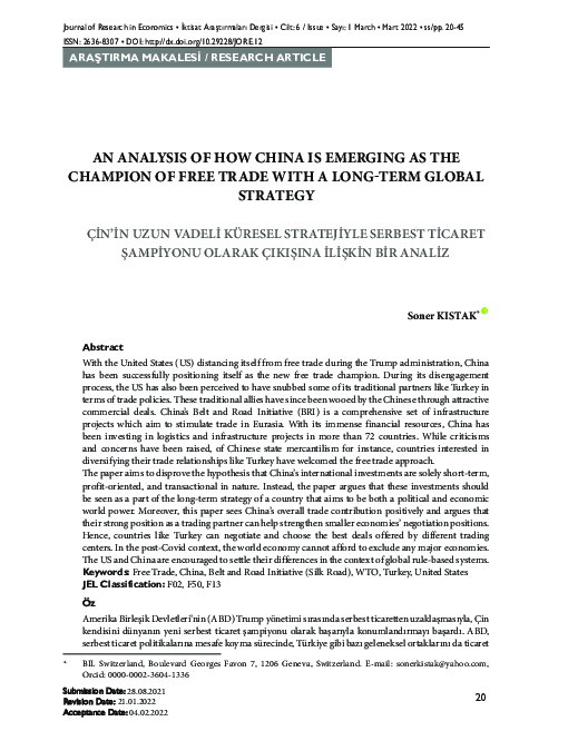 (PDF) An Analysis of How China is Emerging as the Champion of Free ...