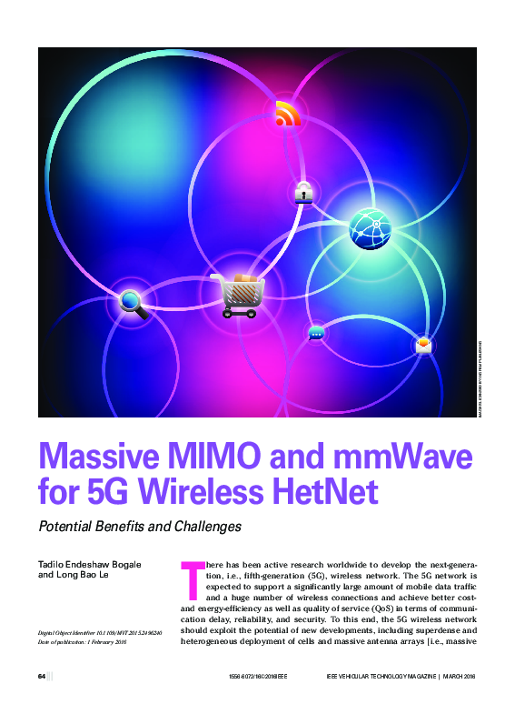 Pdf Massive Mimo And Millimeter Wave For 5g Wireless Hetnet Potentials And Challenges