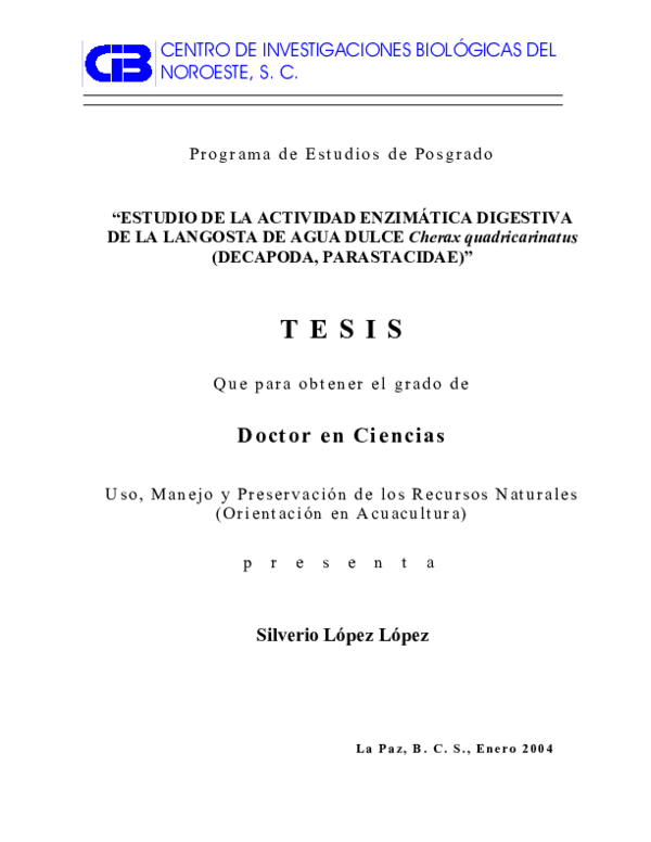 (PDF) Estudio de la actividad enzimática digestiva de la langosta de ...