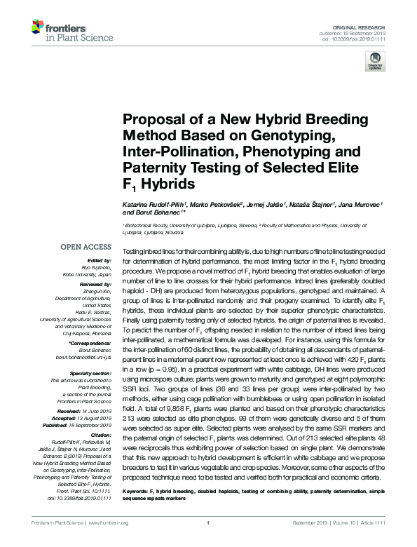 (PDF) Proposal of a New Hybrid Breeding Method Based on Genotyping ...