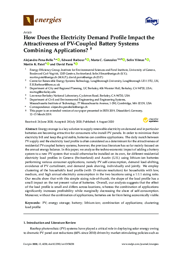 (PDF) How Does the Electricity Demand Profile Impact the Attractiveness ...