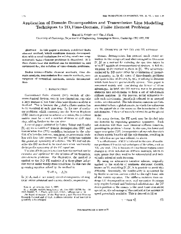 (PDF) Application of domain decomposition and transmission line ...
