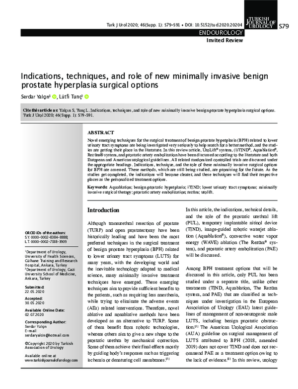 (PDF) Indications, techniques, and role of new minimally invasive ...