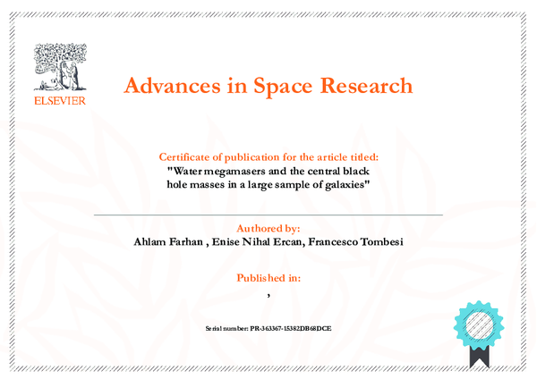 (PDF) Advances in Space Research Certificate of publication for the ...