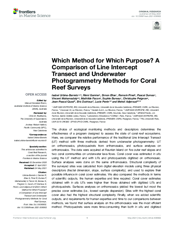 (PDF) Which Method for Which Purpose? A Comparison of Line Intercept ...
