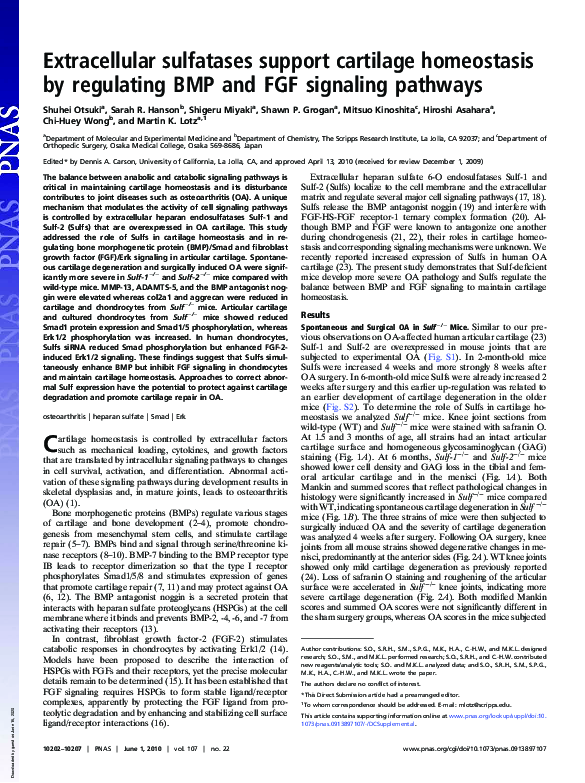 (PDF) Extracellular sulfatases support cartilage homeostasis by ...