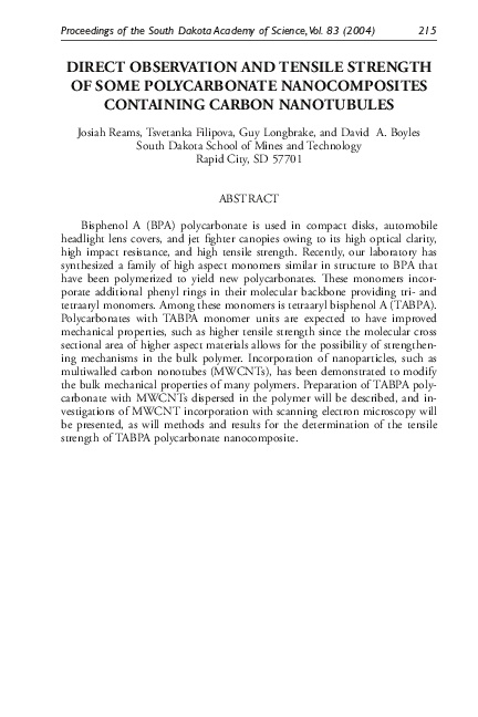 (PDF) Direct Observation and Tensile Strength of Some Polycarbonate ...