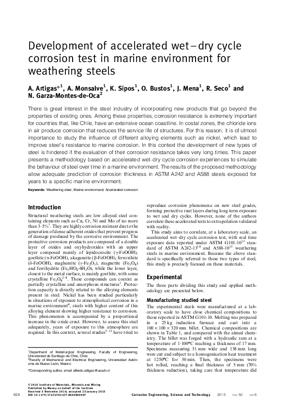 (PDF) Development of accelerated wet–dry cycle corrosion test in marine ...