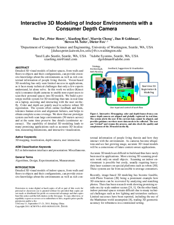 (PDF) Interactive 3D modeling of indoor environments with a consumer depth camera