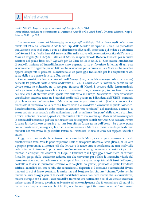 (PDF) Karl Marx – Manoscritti economico-filosofici del 1844 | Luca ...