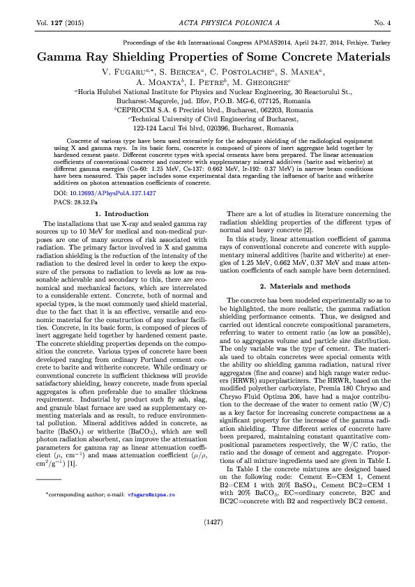 (PDF) Gamma Ray Shielding Properties of Some Concrete Materials