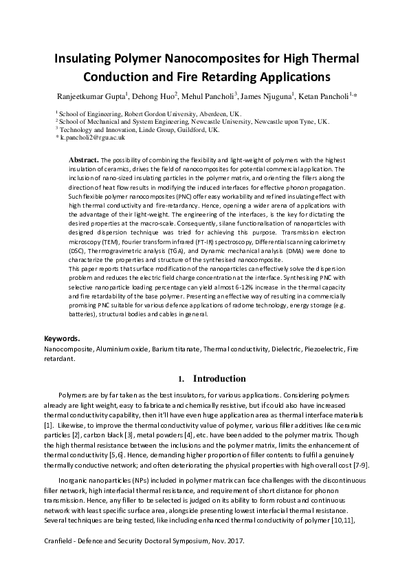 (PDF) Insulating polymer nanocomposites for high thermal conduction and ...