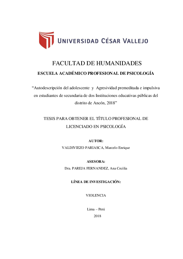 (PDF) Autodescripción del adolescente y agresividad premeditada e ...