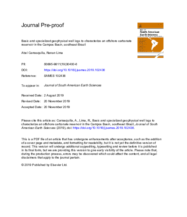 (PDF) Basic and specialized geophysical well logs to characterize an ...