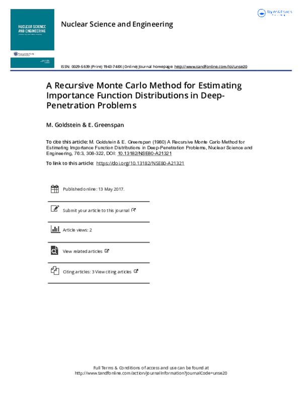 (PDF) Recursive Monte Carlo for Importance Estimation