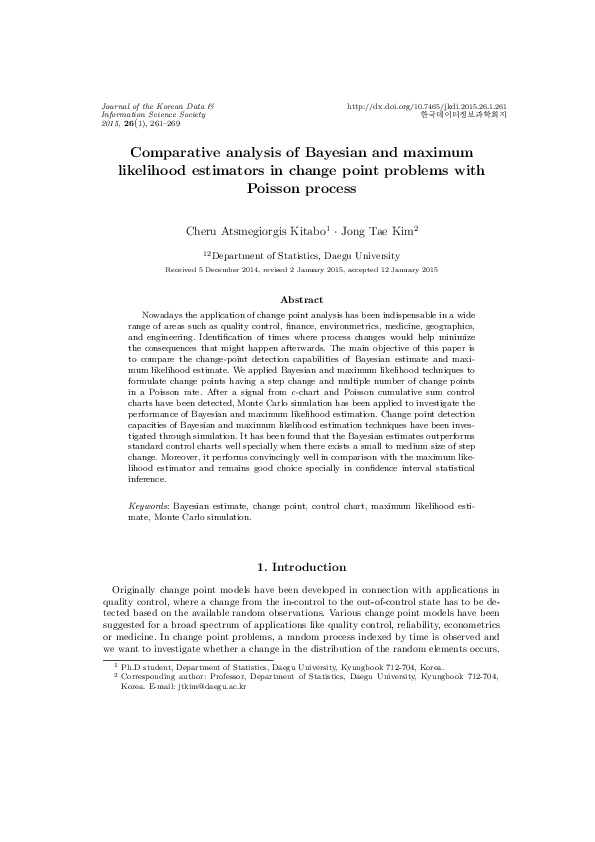 Pdf Comparative Analysis Of Bayesian And Maximum Likelihood