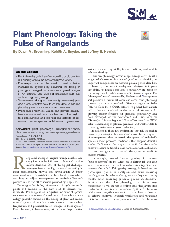 (PDF) Plant Phenology: Taking the Pulse of Rangelands