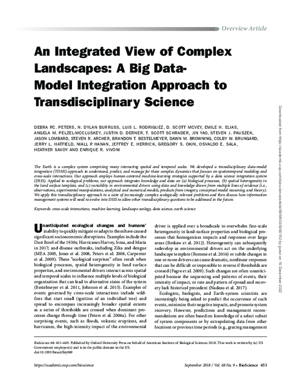 (PDF) An Integrated View of Complex Landscapes: A Big Data-Model Integration Approach to ...