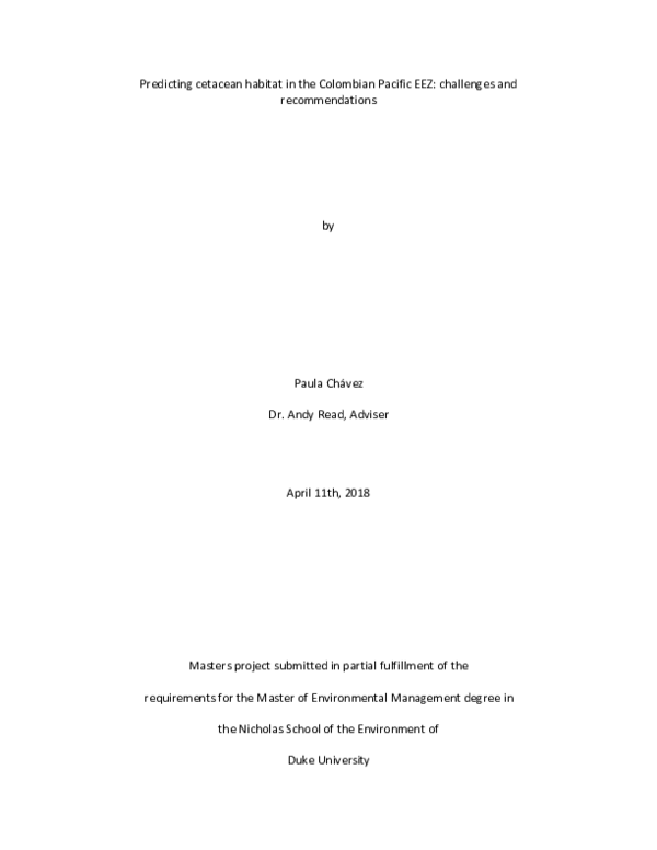 (PDF) Predicting cetacean habitat in the Colombian Pacific EEZ ...
