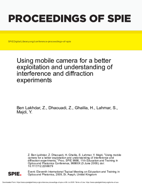 Pdf Using Mobile Camera For A Better Exploitation And Understanding
