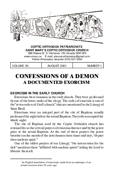(PDF) A DOCUMENTED EXORCISM