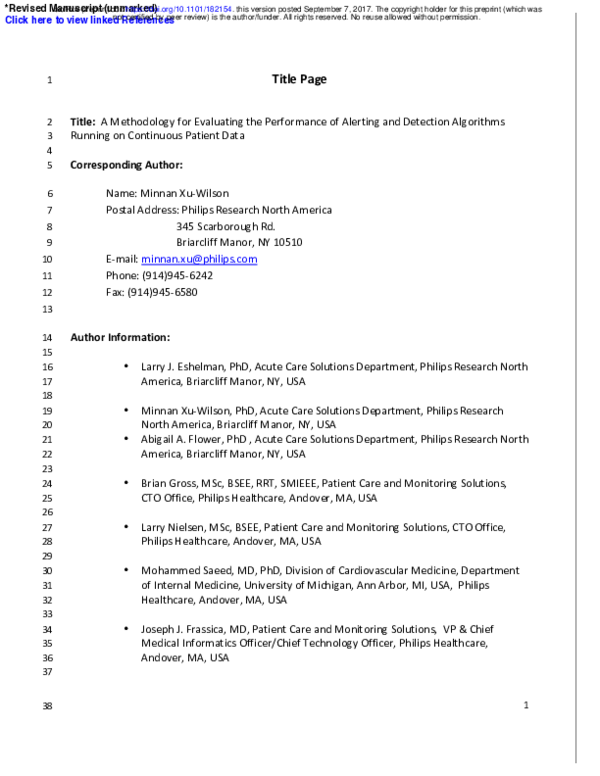 (PDF) A Methodology for Evaluating the Performance of Alerting and Detection Algorithms Running ...